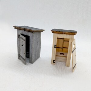 1:48 Scale "moon & Star" Outhouse Kit Set (2 Kits, Unpainted Wood ...
