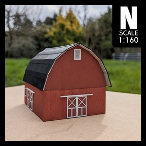 1:160 N Scale - Stable Barn Kit (unpainted Wood, Paper) - Etsy