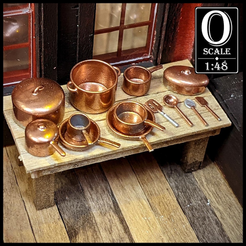 Dollhouse Copper Pot Set - Etsy