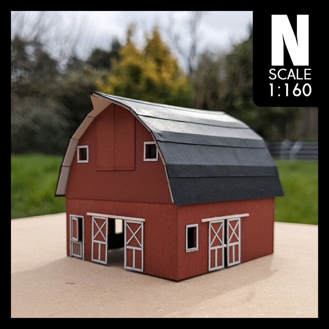 1:160 N Scale - Stable Barn Kit (unpainted Wood, Paper) - Etsy
