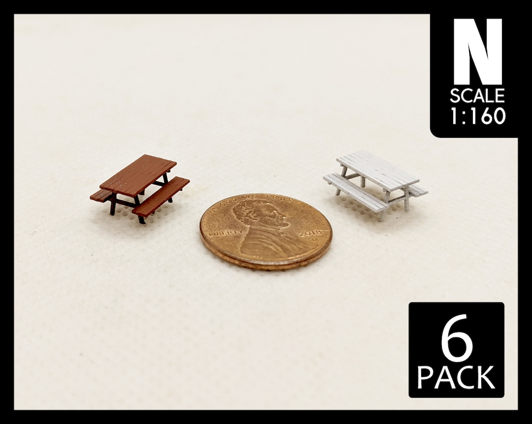 1:160 Scale Picnic Tables X6 unpainted Laserboard - Etsy