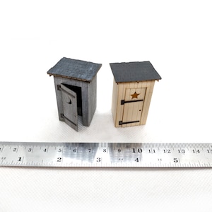 1:48 Scale "moon & Star" Outhouse Kit Set (2 Kits, Unpainted Wood ...