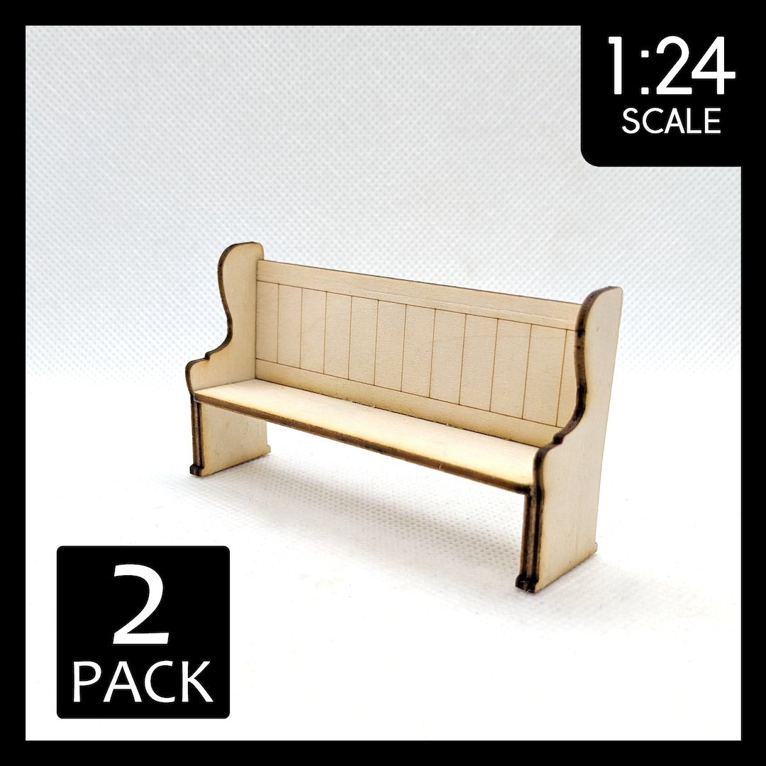 1:24 Scale Church Pew X2 Kit (unpainted Wood) - Etsy