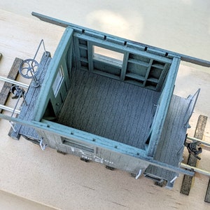 1:48 O Scale - On2/on30 12' Industrial Caboose Kit (unpainted Wood ...