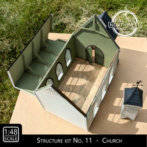 1:48 Scale Building Kit "church / Schoolhouse" (unpainted Multi-media ...
