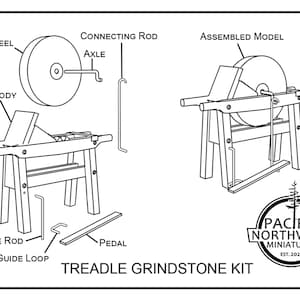 1:48 Scale Treadle Grindstone Kit (unpainted Resin, Phosphor Bronze ...