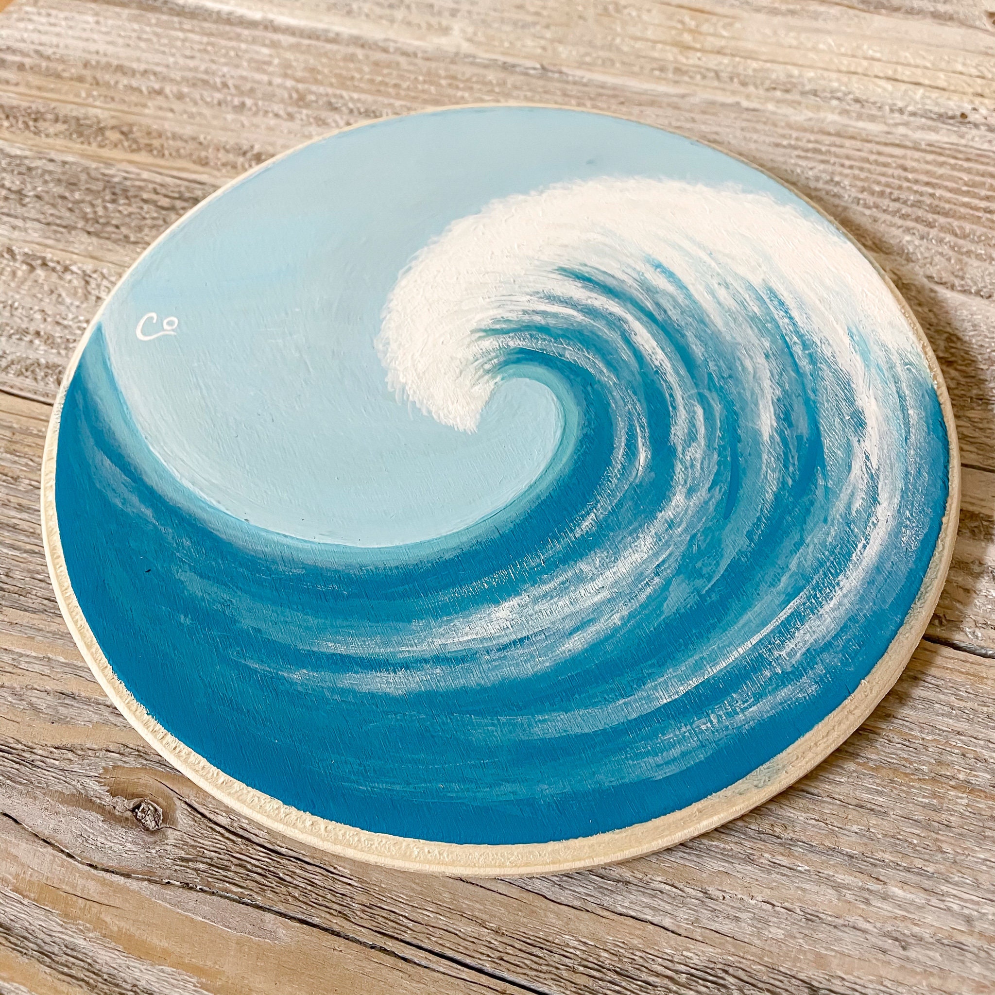 Wave Original Painting, Barrel Wave, Wall Art, Ocean Painting, Wave ...