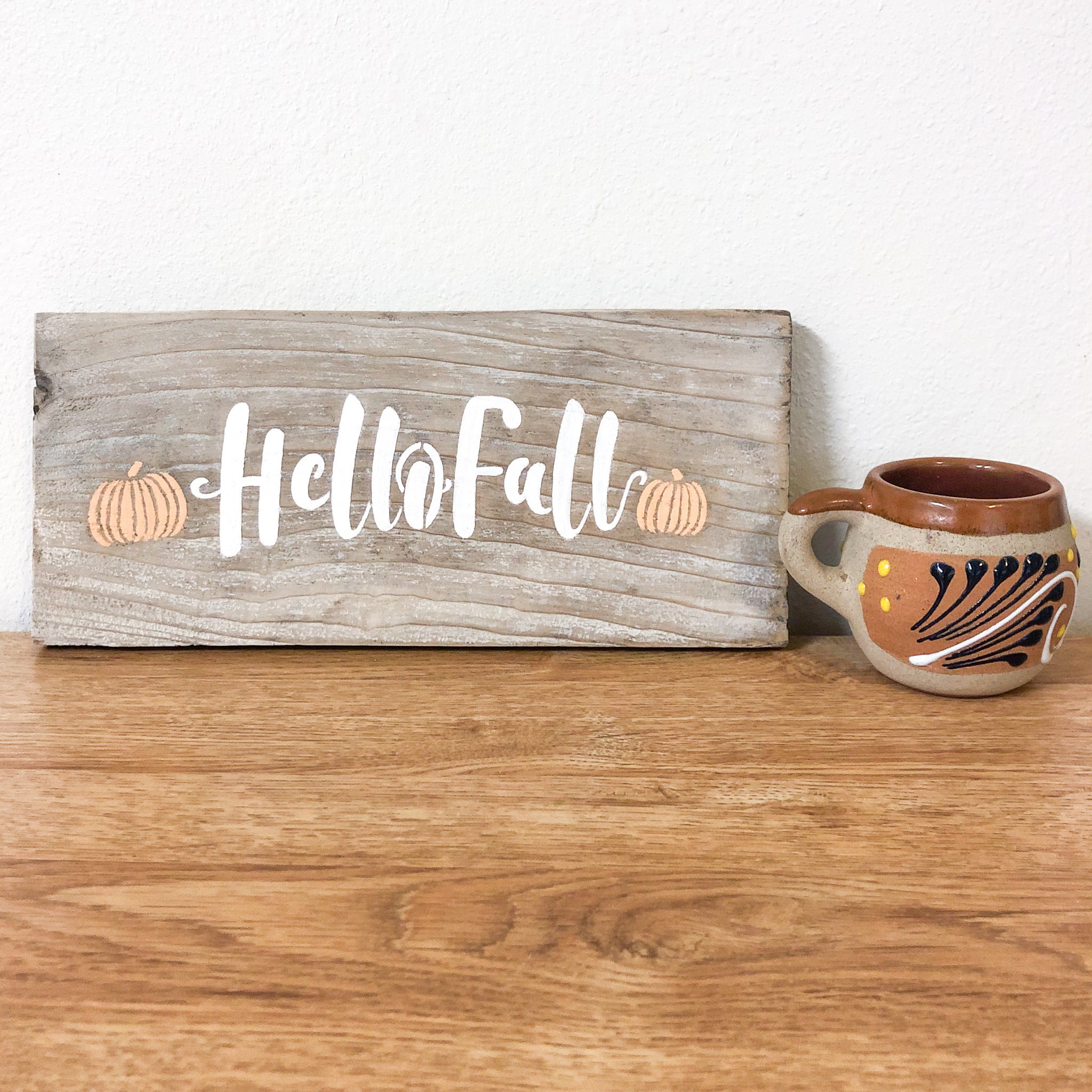 Hello Fall Welcome Sign Hand Painted Pumpkin Welcome Sign - Etsy