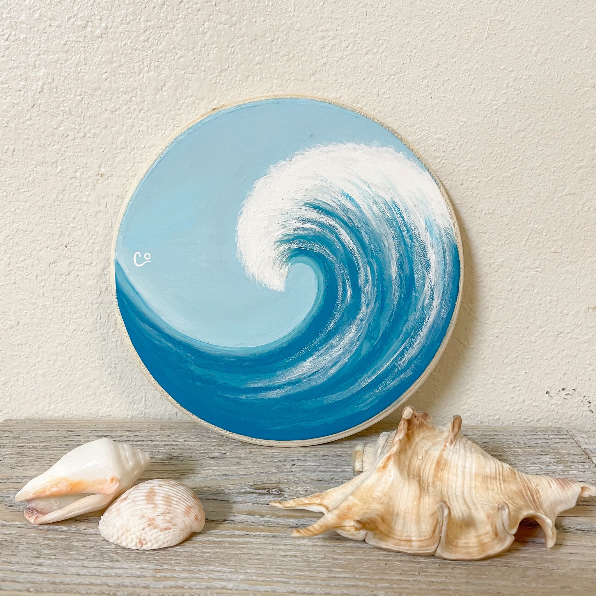 Wave Original Painting, Barrel Wave, Wall Art, Ocean Painting, Wave ...
