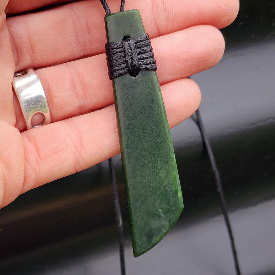 NZ Nephrite Jade Greenstone Pounamu Toki Pendant Necklace (N251) - Etsy