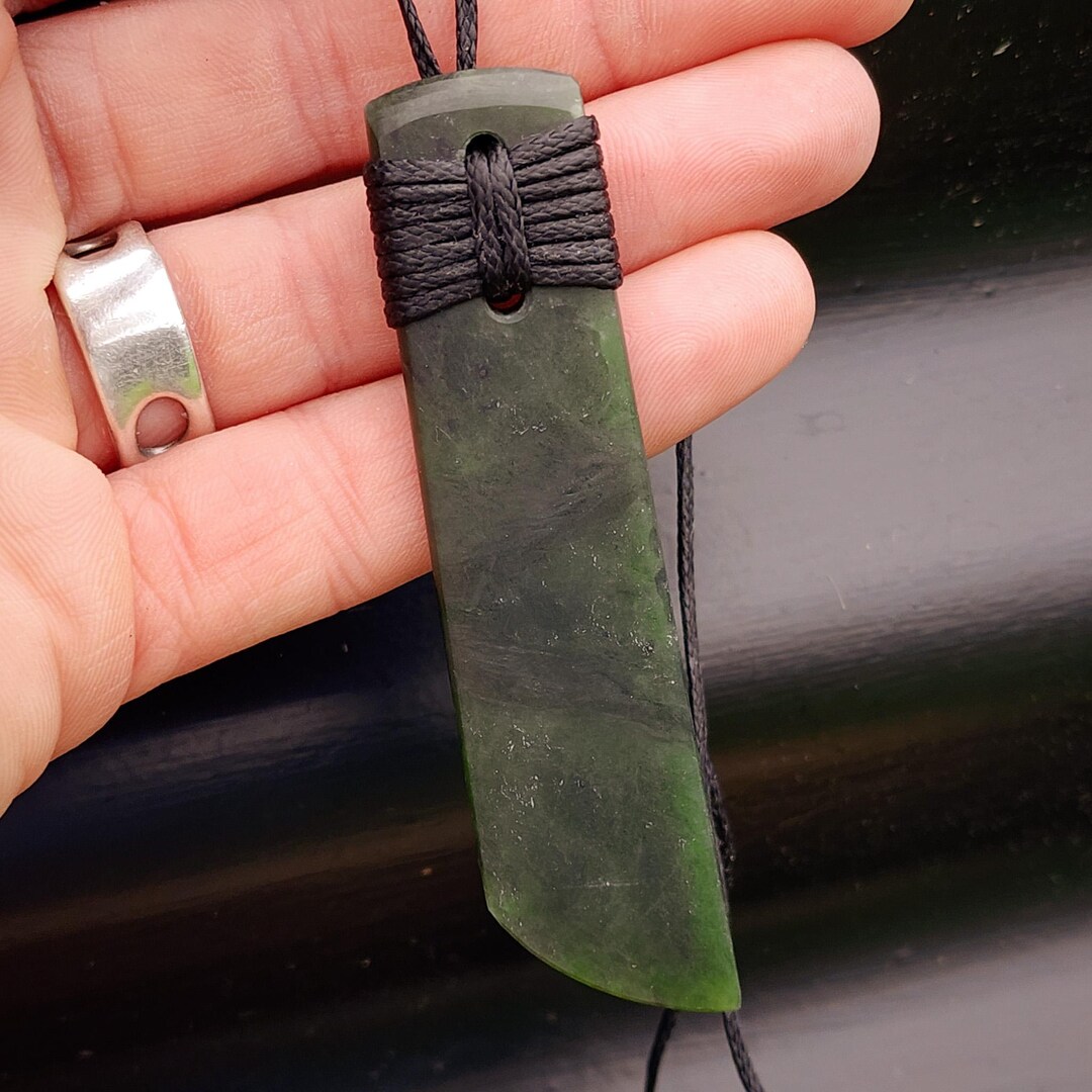 NZ Nephrite Jade Greenstone Pounamu Toki Pendant Necklace (N243) - Etsy