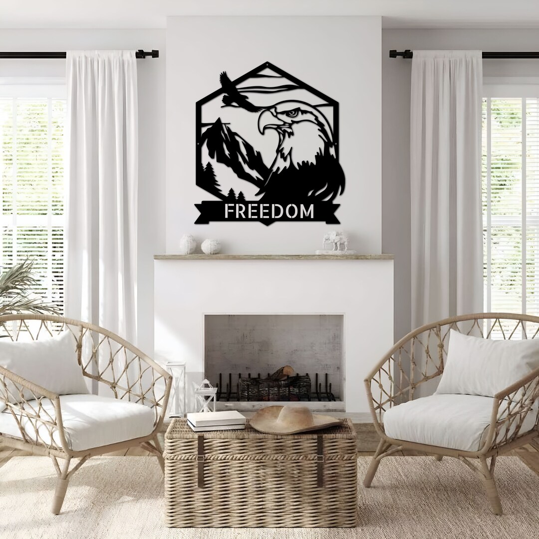 Bald Eagle Name Sign Personalized Eagle Monogram Steel Sign Bird Wall ...