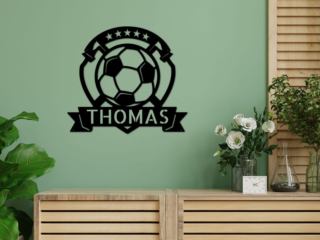 Custom Soccer Name Sign: Steel Sports Wall Art - Etsy
