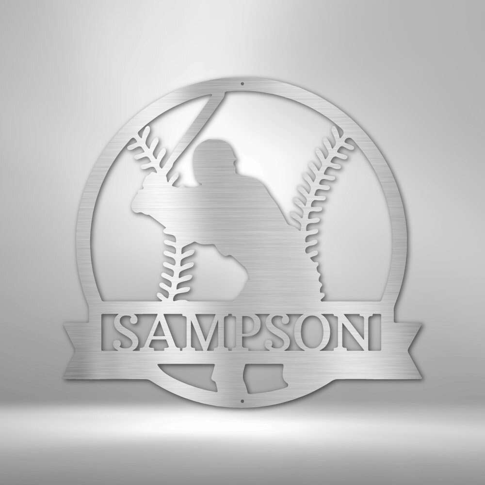 Personalized on Deck Monogram Metal Sign, Custom Baseball Metal Sign ...