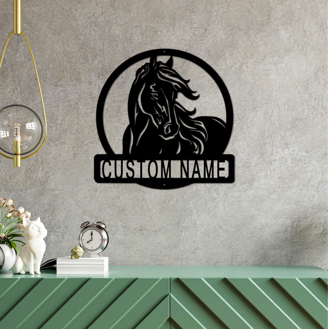 Personalized Horse Owner Metal Sign, Horse Monogram Metal Sign, Custom ...