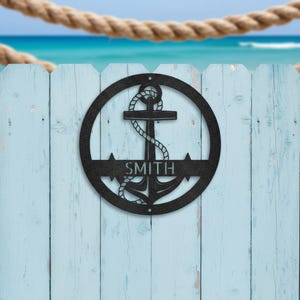 Personalized Anchor Metal Sign: Family Name, Boathouse Decor - Etsy