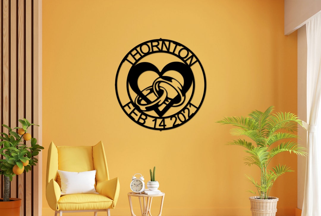 Personalized Engagement Metal Sign, Wedding Sign Decor, Married Wall ...