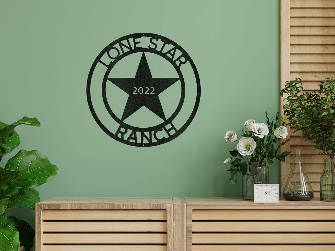 Custom Lone Star Metal Sign: Handcrafted Monogram Wall Art - Etsy