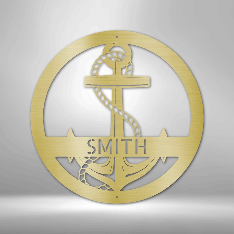 Personalized Anchor Metal Sign: Family Name, Boathouse Decor - Etsy