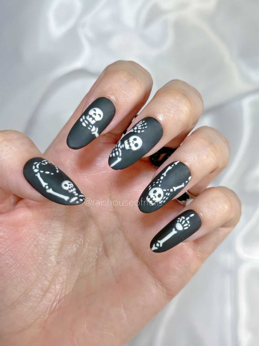 Halloween Press on Nails, Skeleton Nails, Spooky Nails, Scary Nails ...