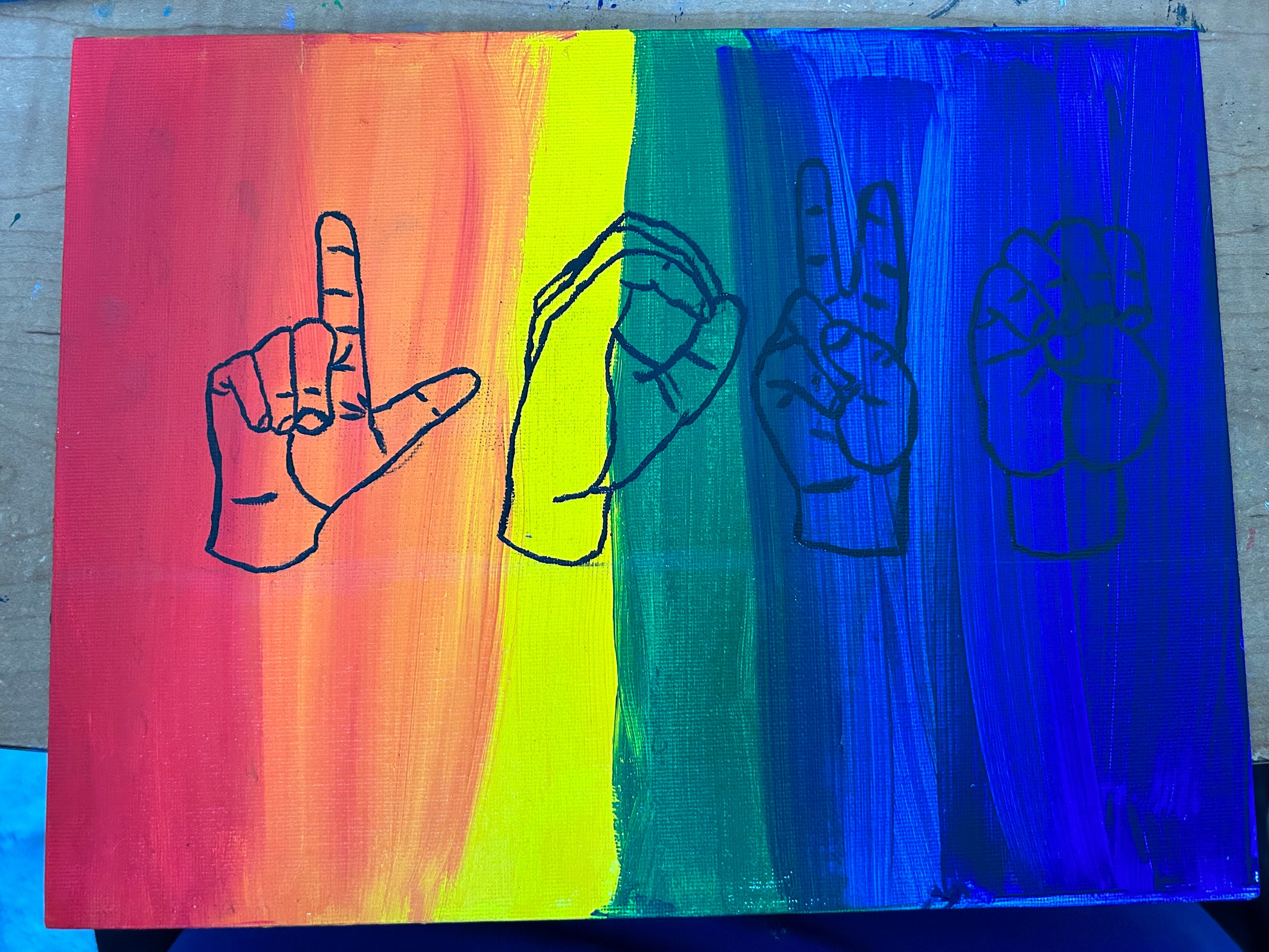 Love Sign Language Painting - Etsy