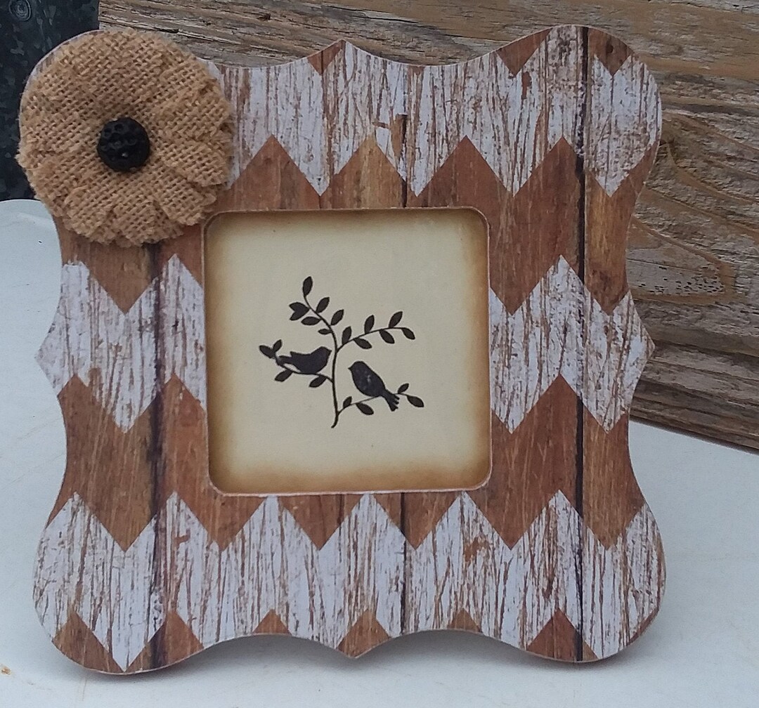 Rustic Picture Frame Faux Barnwood Photo Frame Square - Etsy