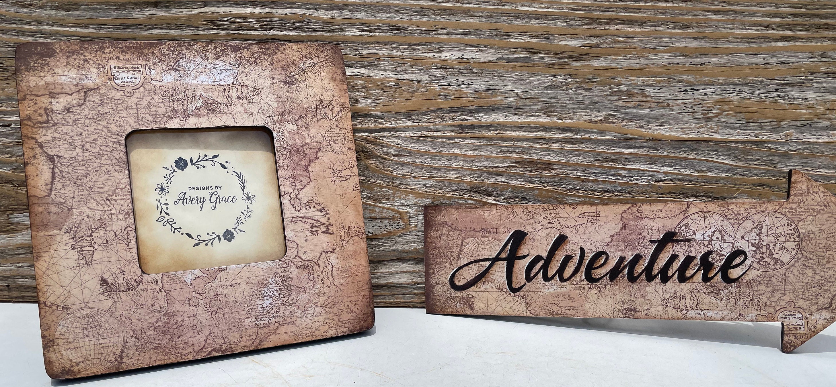 Adventure Travel Arrow Travel Map Vacation Decoupaged Picture - Etsy