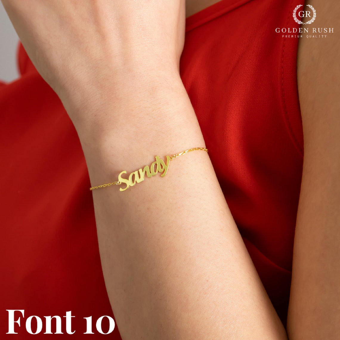 14k Solid Gold Name Bracelet Name Bracelet Custom Wristlet Etsy