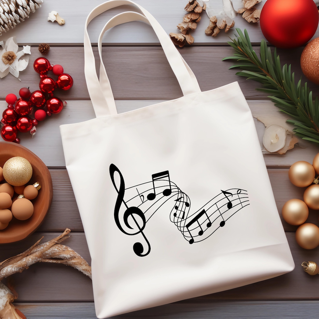Music Notes Tote Bag, Music Teacher Tote Bag, Unique Gift for Music ...
