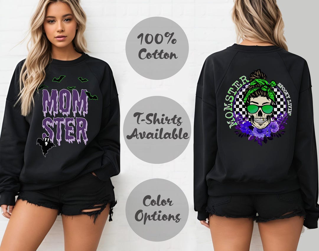 Momster Sweatshirt, Halloween Mom Sweatshirt, Women Halloween Shirt ...