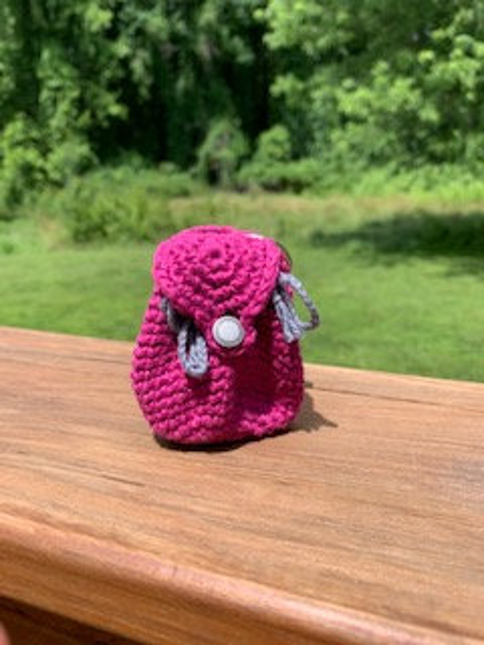 Crochet Mini Backpack // Handmade // 100% Cotton // Keychain ...