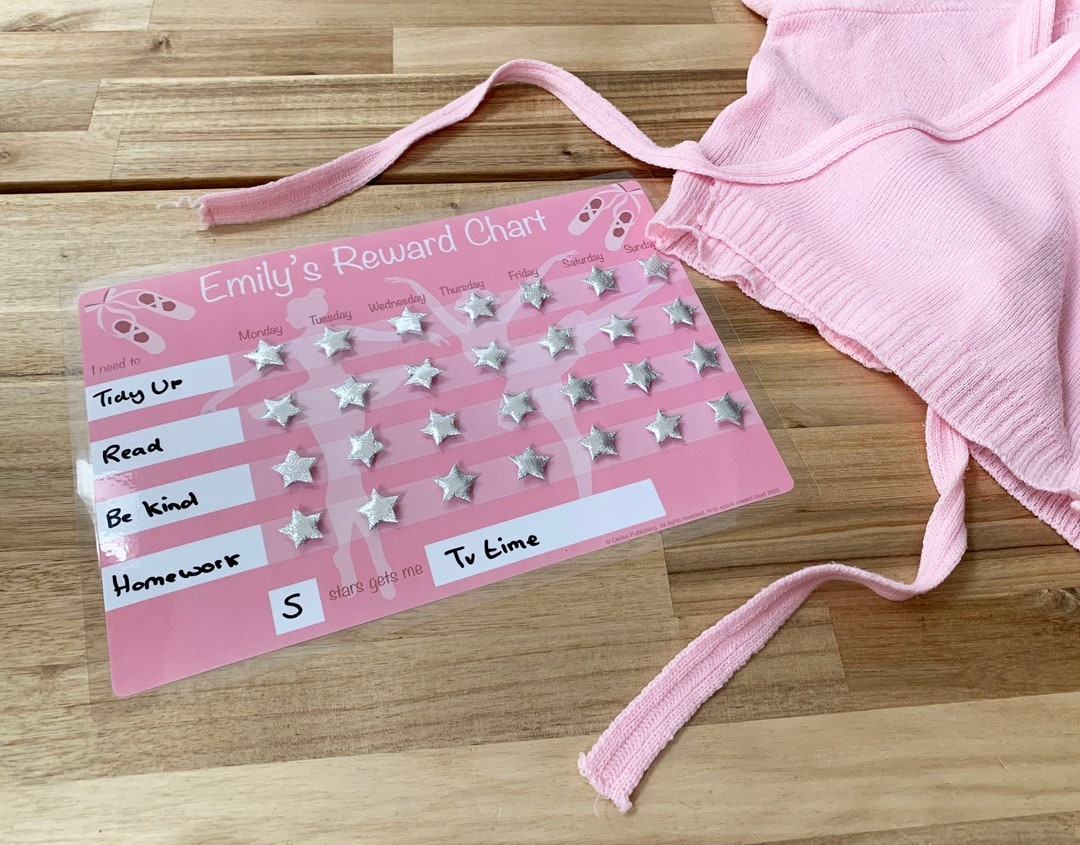Ballet Princess Reward Chart: A4 Durable, Reusable With Hook and Loop ...