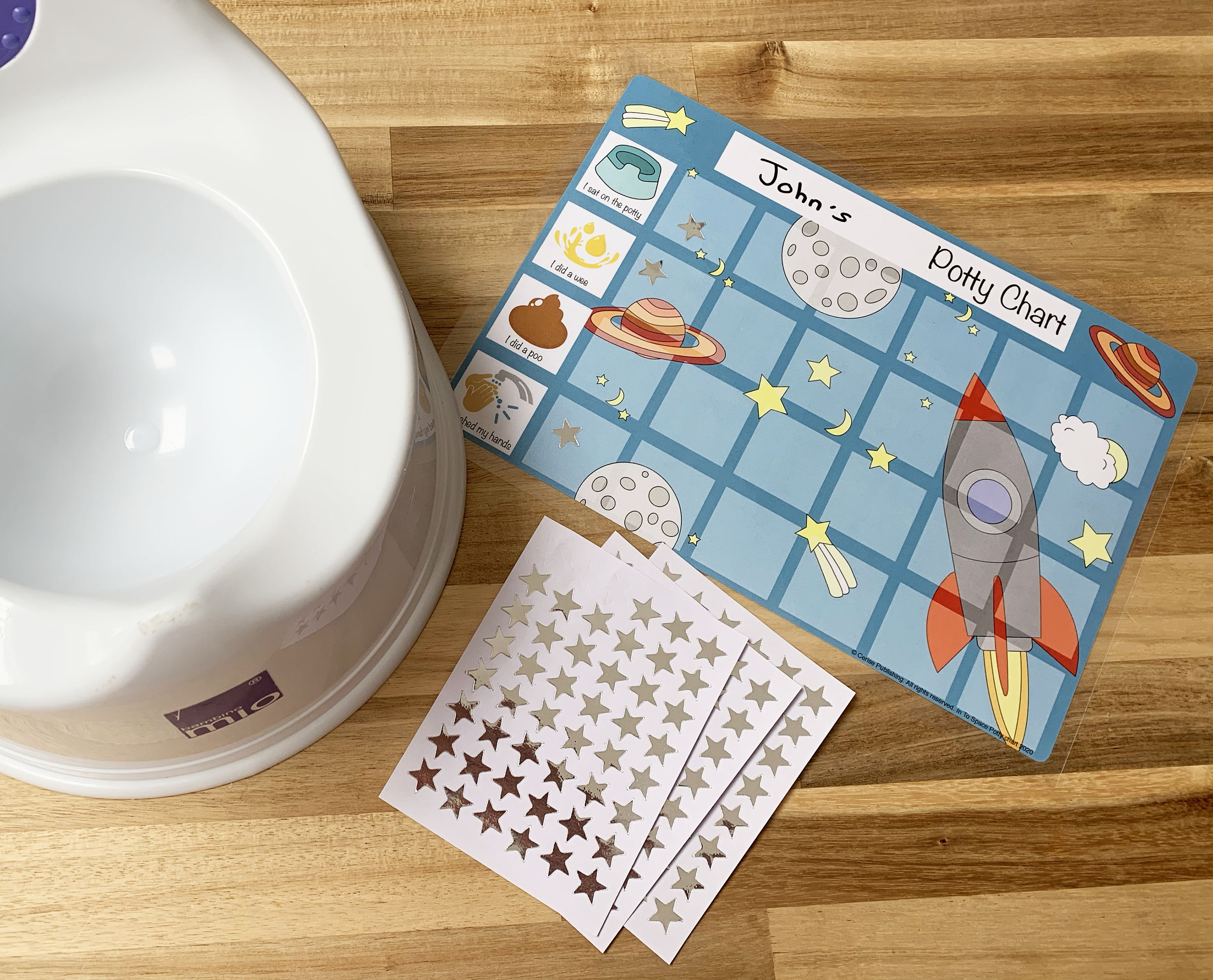 Digital In To Space Potty Toilet Training Sticker Chart for Toddlers by ...