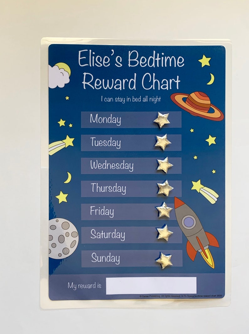 Galactic Dreamscapes: A4 Space-themed Bedtime Reward Chart for ...