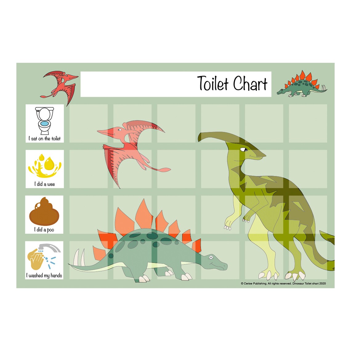 Dinosaur Potty Toilet Training Sticker Chart for Toddlers by | Etsy
