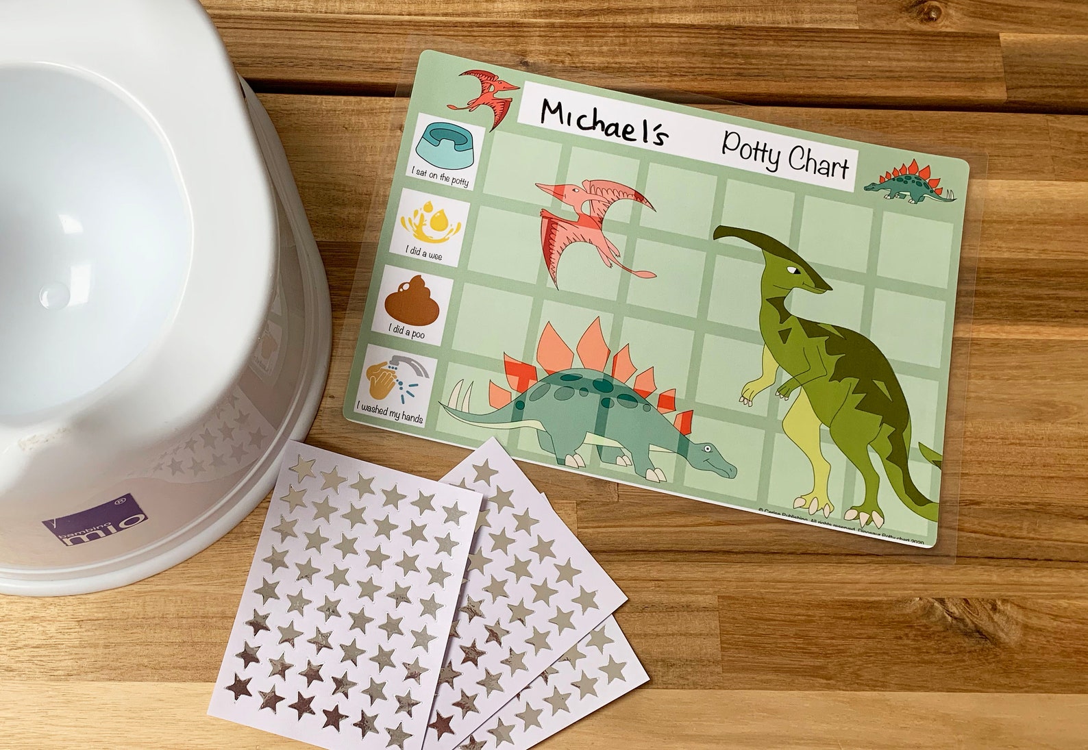 Dinosaur Potty Toilet Training Sticker Chart for Toddlers by | Etsy