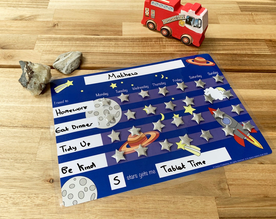 Galactic Adventures - Kids Space Themed Reward Chart for Stellar ...