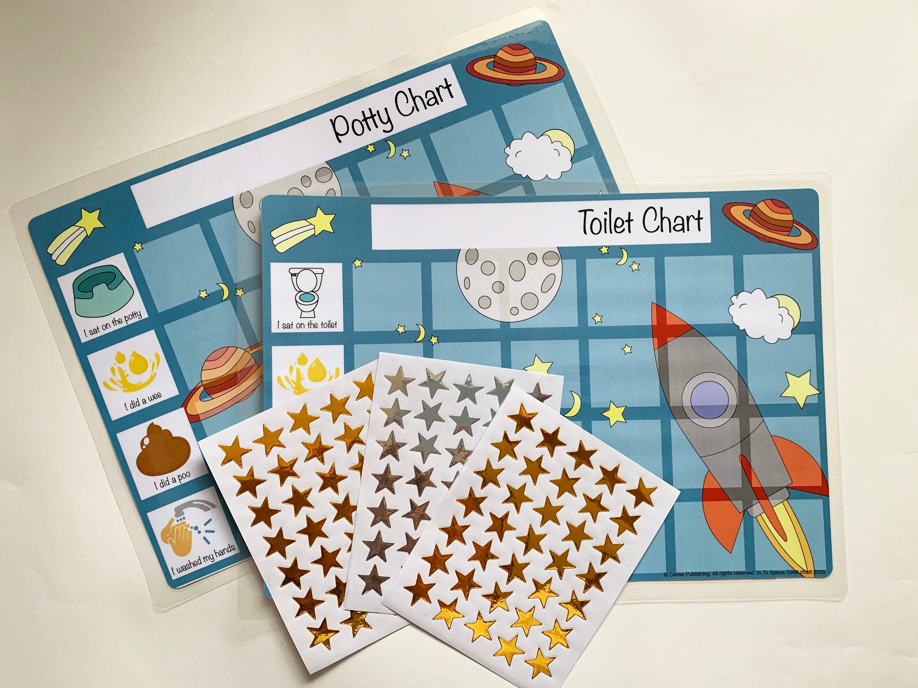 In to Space Potty Toilet Training Sticker Chart for Toddlers by Cerise ...