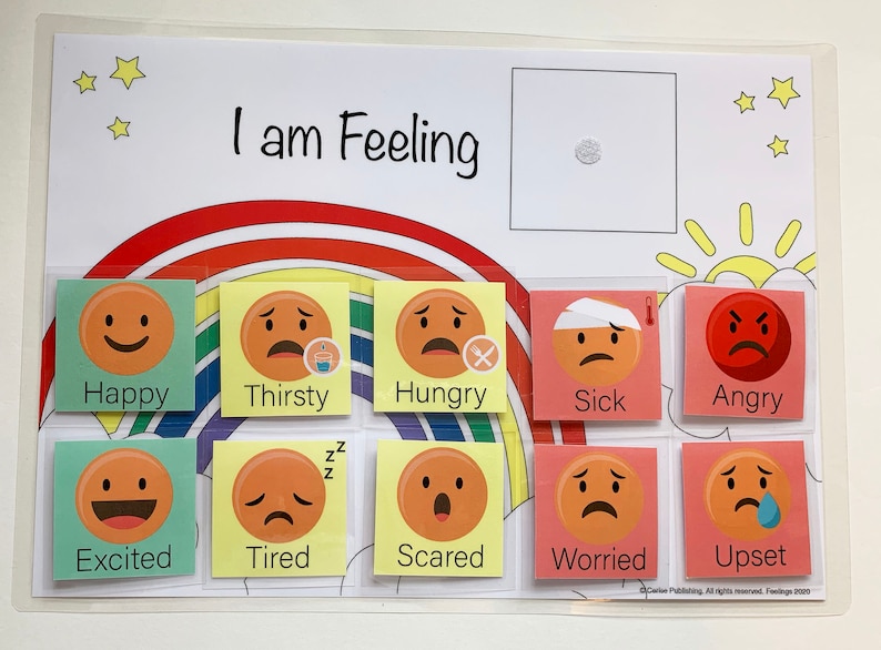 Emotions and Feelings Chart for Visual Learners Toddlers | Etsy