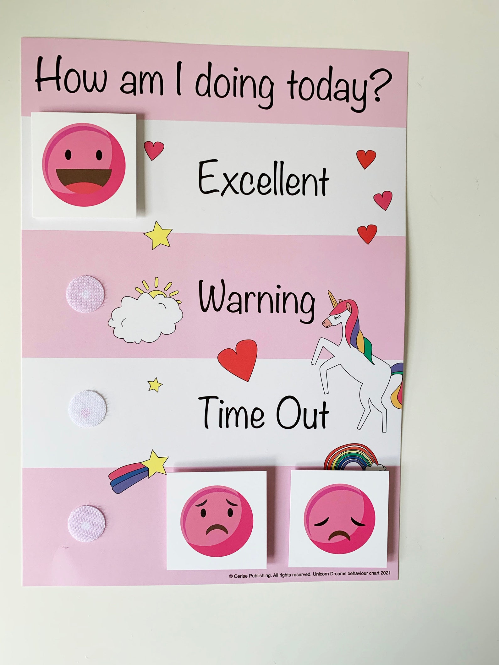 Positive Behaviour Warning Chart - Unicorn Dreams for Toddlers, Kids ...