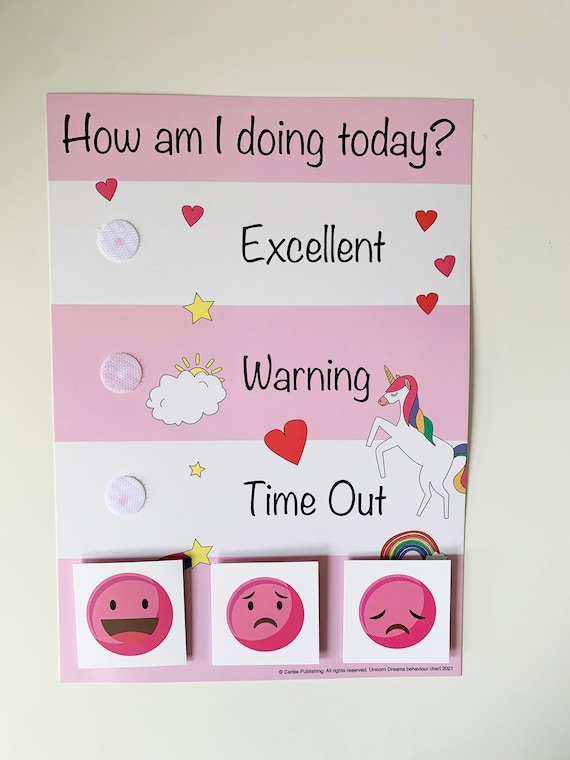 Positive Behaviour Warning Chart Unicorn Dreams for | Etsy UK