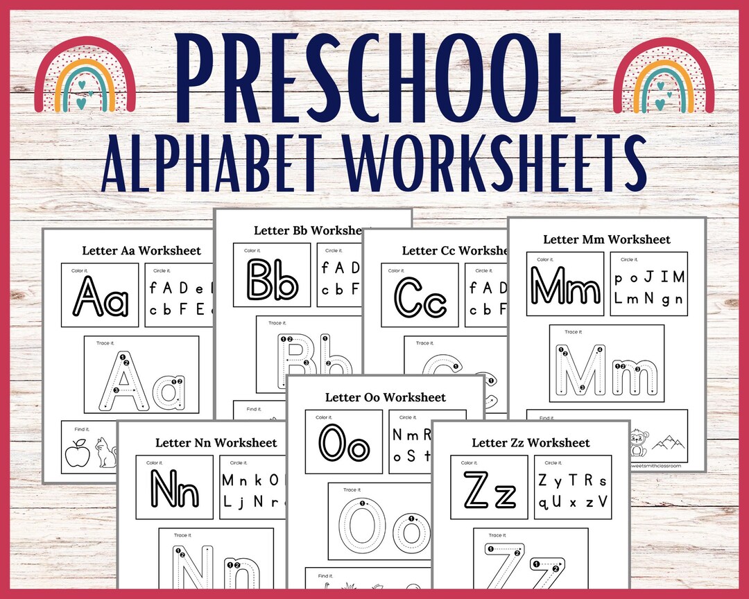 Preschool Morning Work, Alphabet Worksheets, Preschool Busy Binder, ABC ...