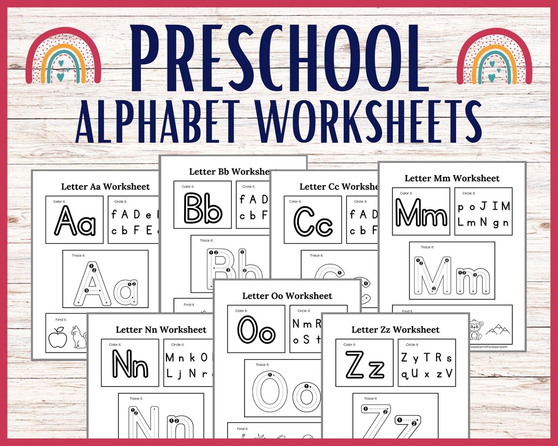 Preschool Morning Work, Alphabet Worksheets, Preschool Busy Binder, ABC ...