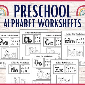 Preschool Morning Work, Alphabet Worksheets, Preschool Busy Binder, ABC ...