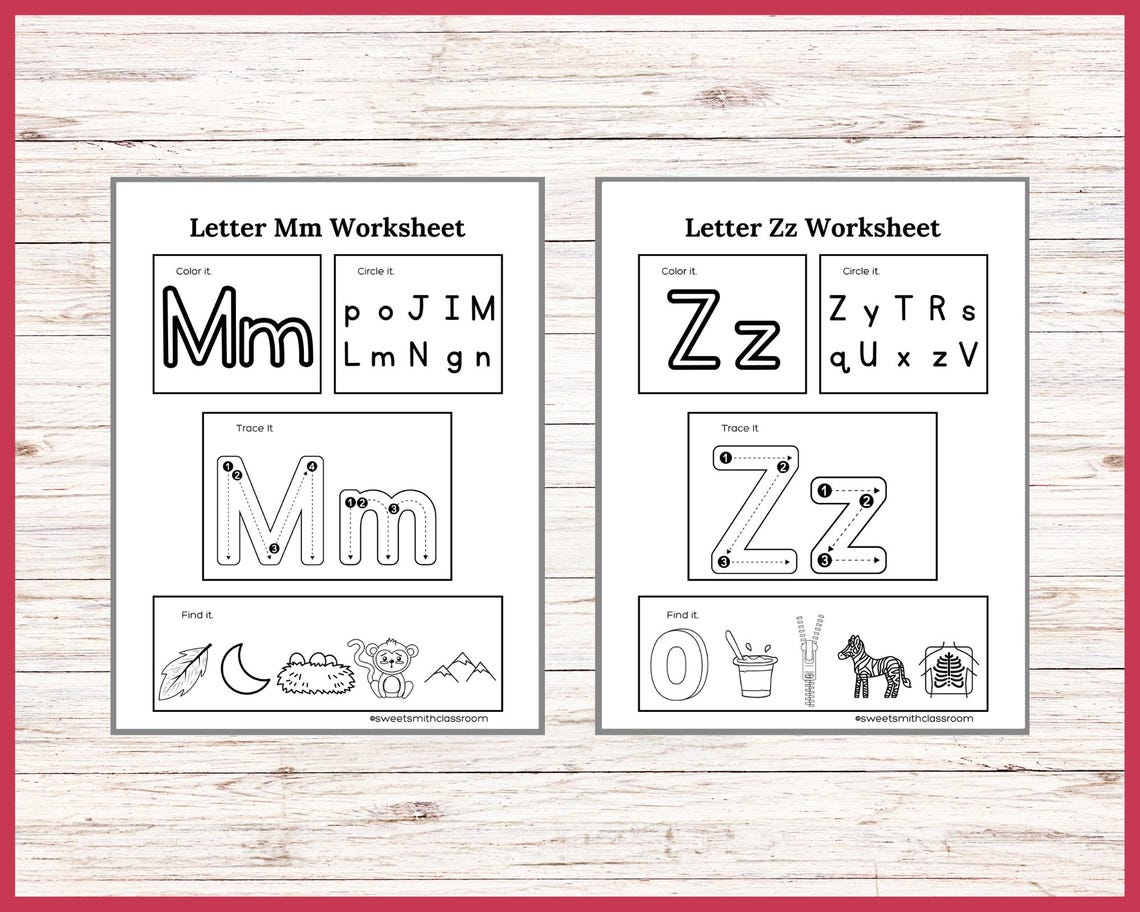 Preschool Morning Work, Alphabet Worksheets, Preschool Busy Binder, ABC ...
