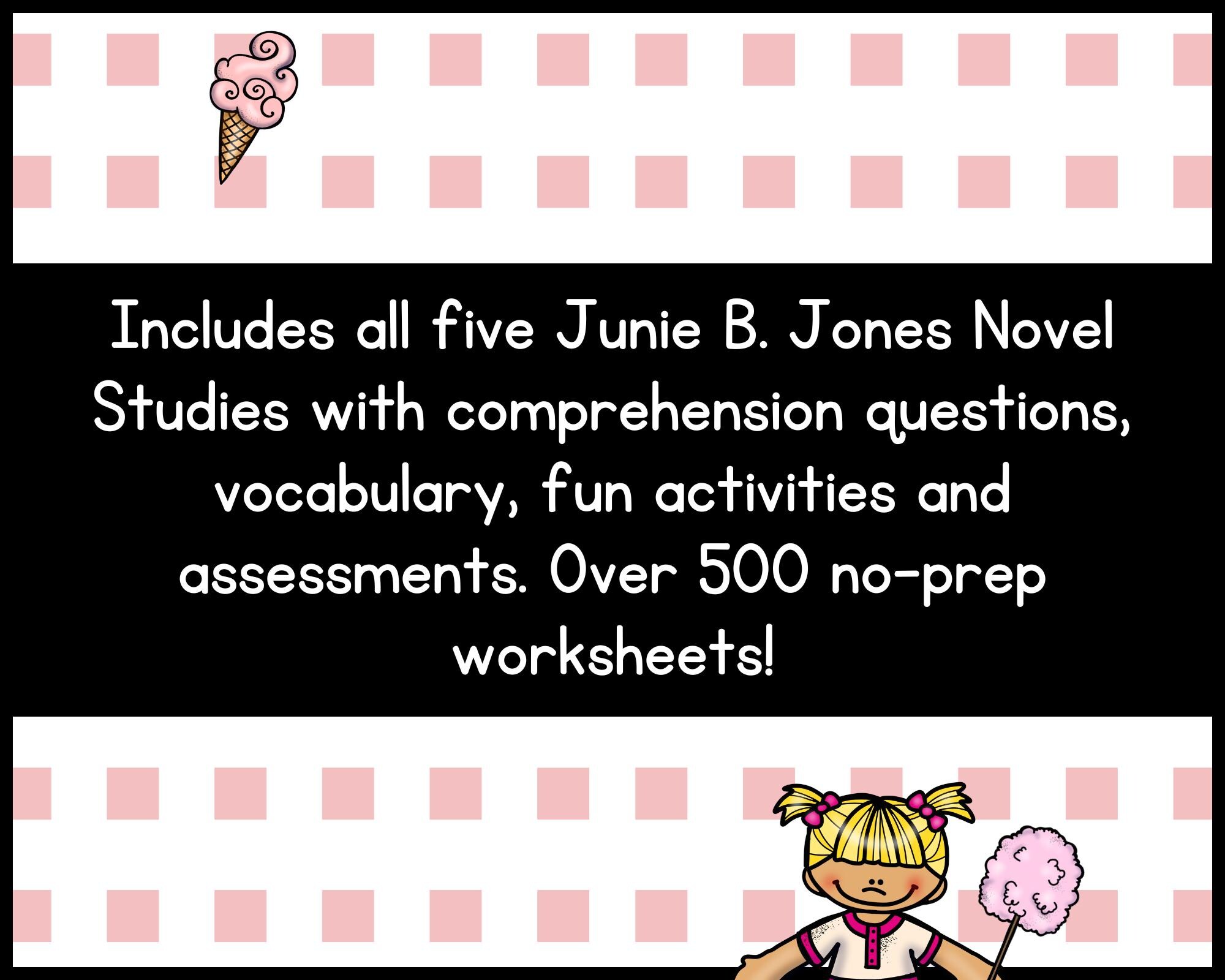 Junie B. Jones Novel Study Bundle: First 5 Books, Reading Comprehension ...