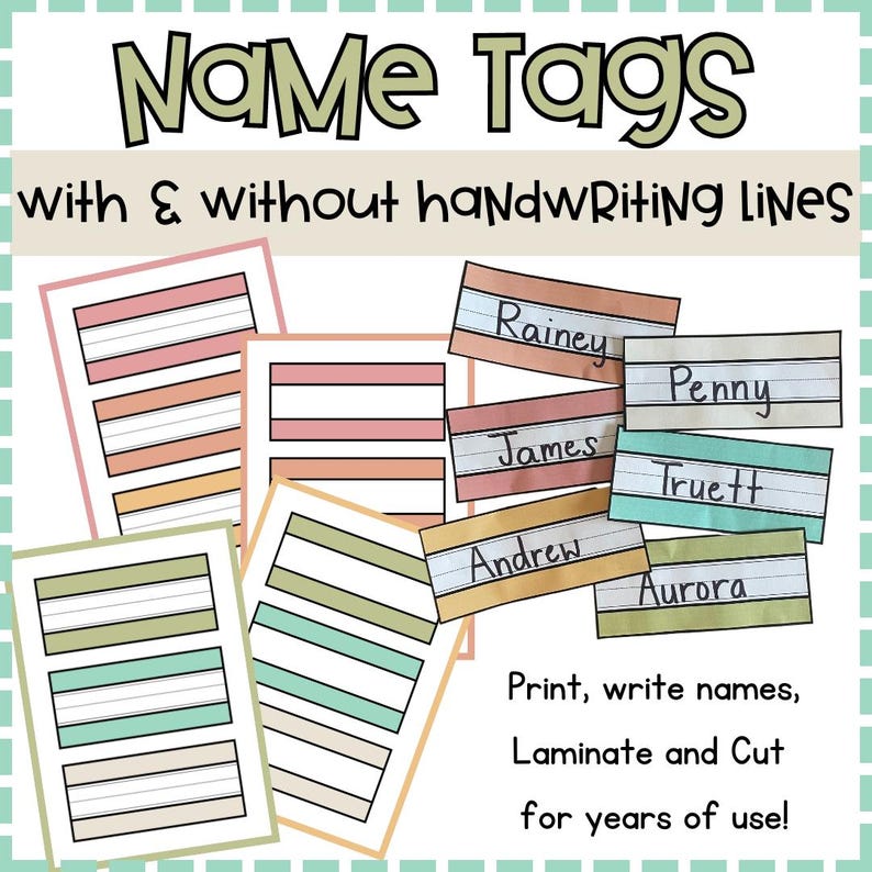 Classroom Name Tags and Numbers Back to School Night Classroom Decor ...