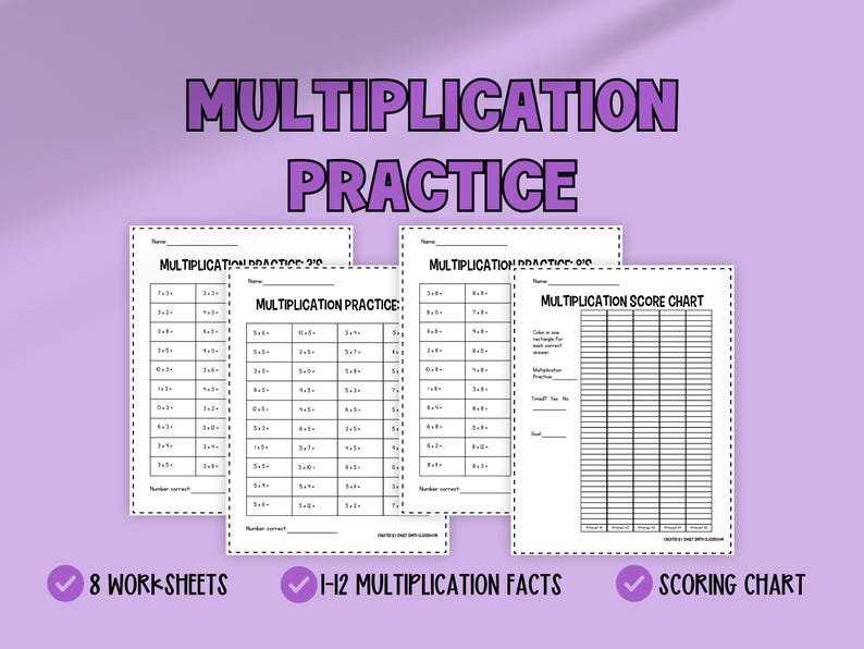 Multiplication Fluency Practice Worksheet | Timed Tests and Growth ...