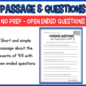 Patriot Day | September 11 | No Prep Activities | Mini Lesson ...