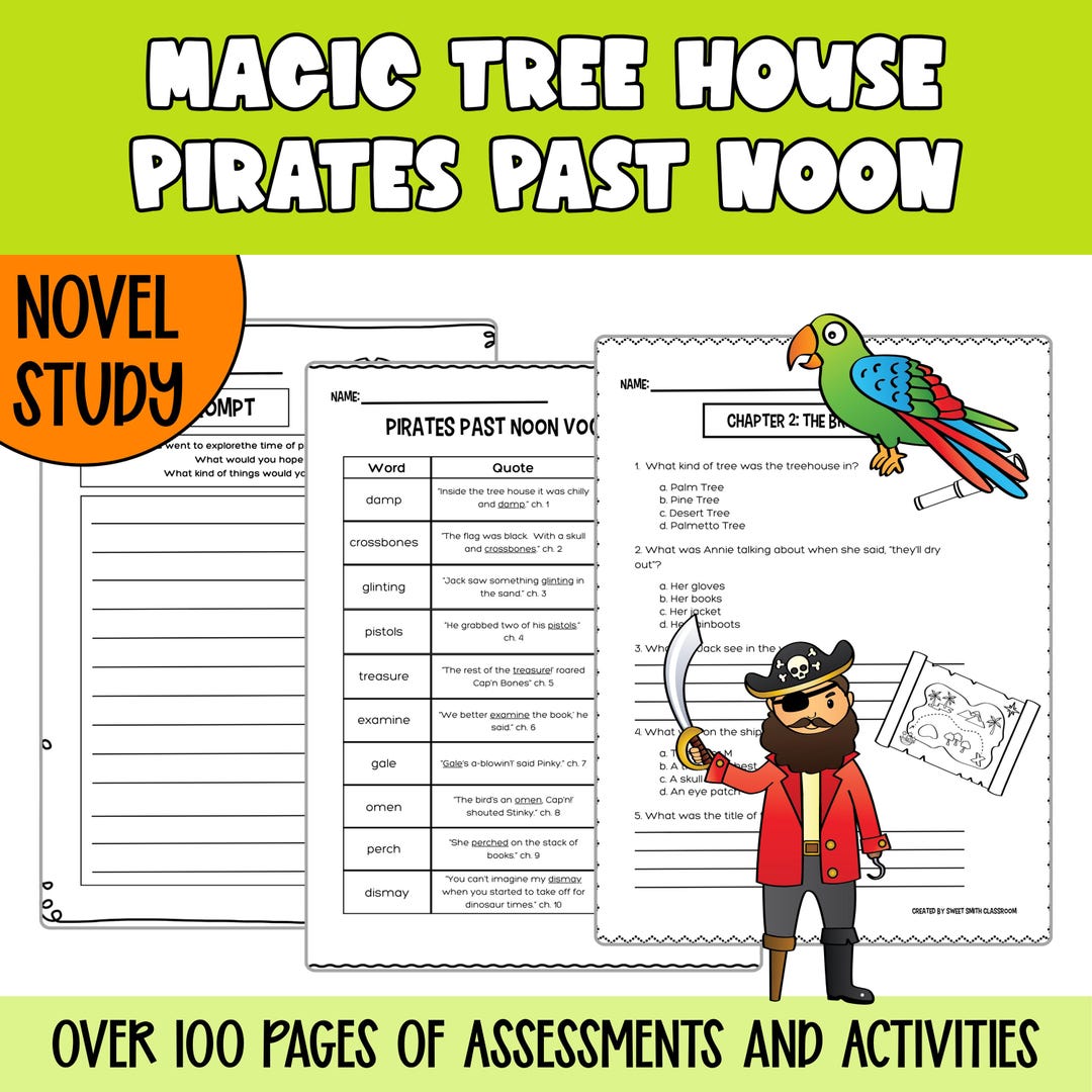 Magic Tree House Pirates Past Noon Novel Study | Reading Companion (no ...